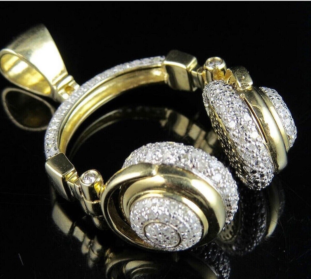 2 00 Ct Diamond Headphone Pendant Iced Headphone Pendant Headphone