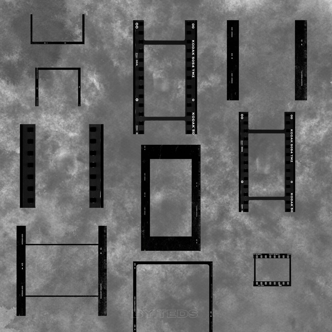 15 Instagram FILM FRAMES in PNG, Negative Film Frames Kit, Instant Film ...