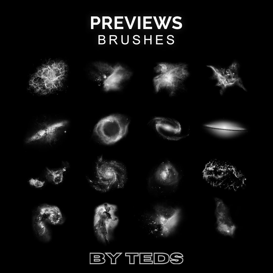 Nebula Galaxy Photoshop Brushes: Starry Sky Overlays (PSD & PNG ...