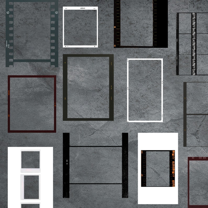 60+ Analog Film Frames: PNG Overlays for Photoshop (digital Download ...