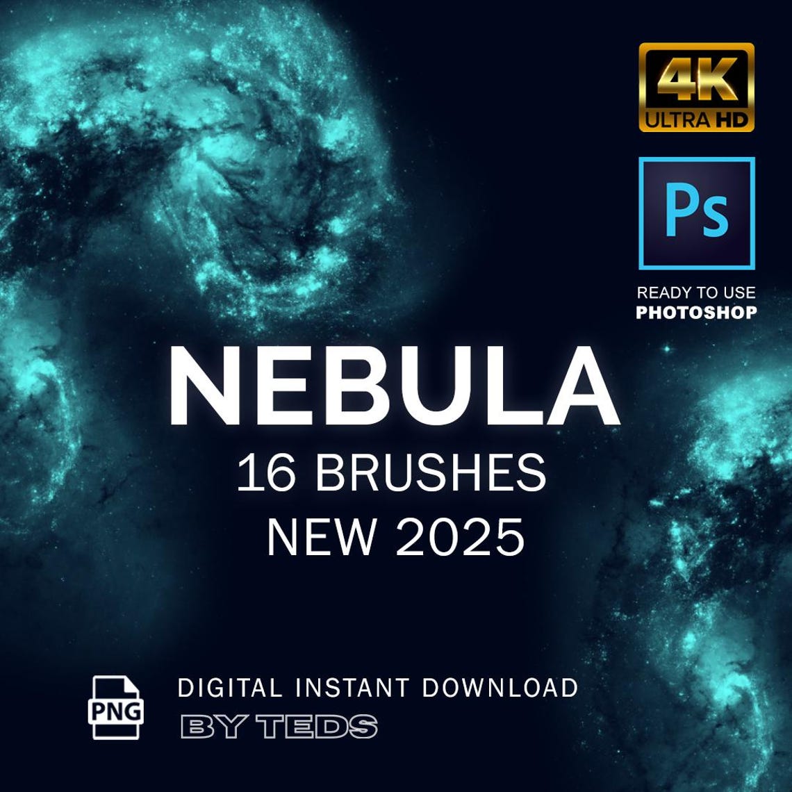Nebula Galaxy Photoshop Brushes: Starry Sky Overlays (PSD & PNG ...