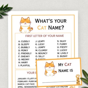 Whats Your Cat Name, Kitty Party Game for Kids and Adults, Cat Party ...