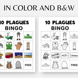 The Ten Plagues of Egypt, Moses Bible Story Bingo Cards, Printable ...