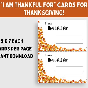 I Am Thankful For, Printable Thankful Cards, Grateful for You, Thankful ...