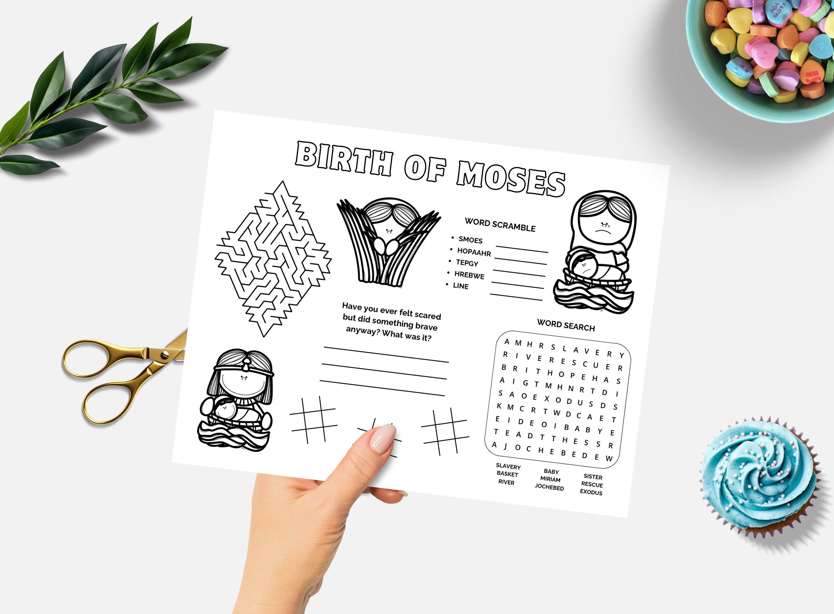 Birth of Moses, Printable Moses Story Bible Placemat, Sunday School ...