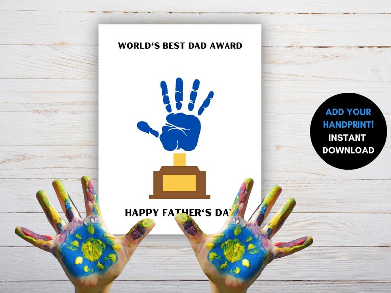 Fathers Day Handprint Printable, Kids Handprint Craft, Handprint Art ...