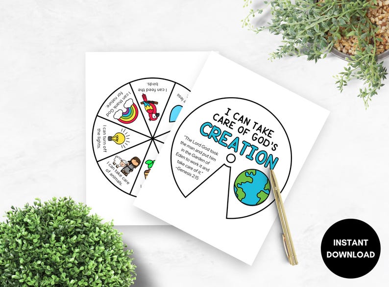 Earth Day Bible Craft, Printable Faith Coloring Wheel, Sunday School ...