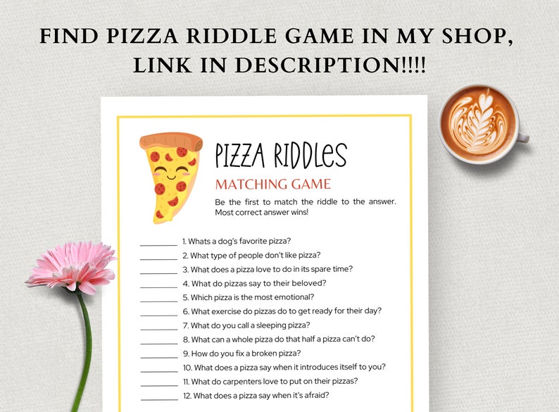 Whats Your Pizza Name Birthday Party Game Name Sign & Tags - Etsy