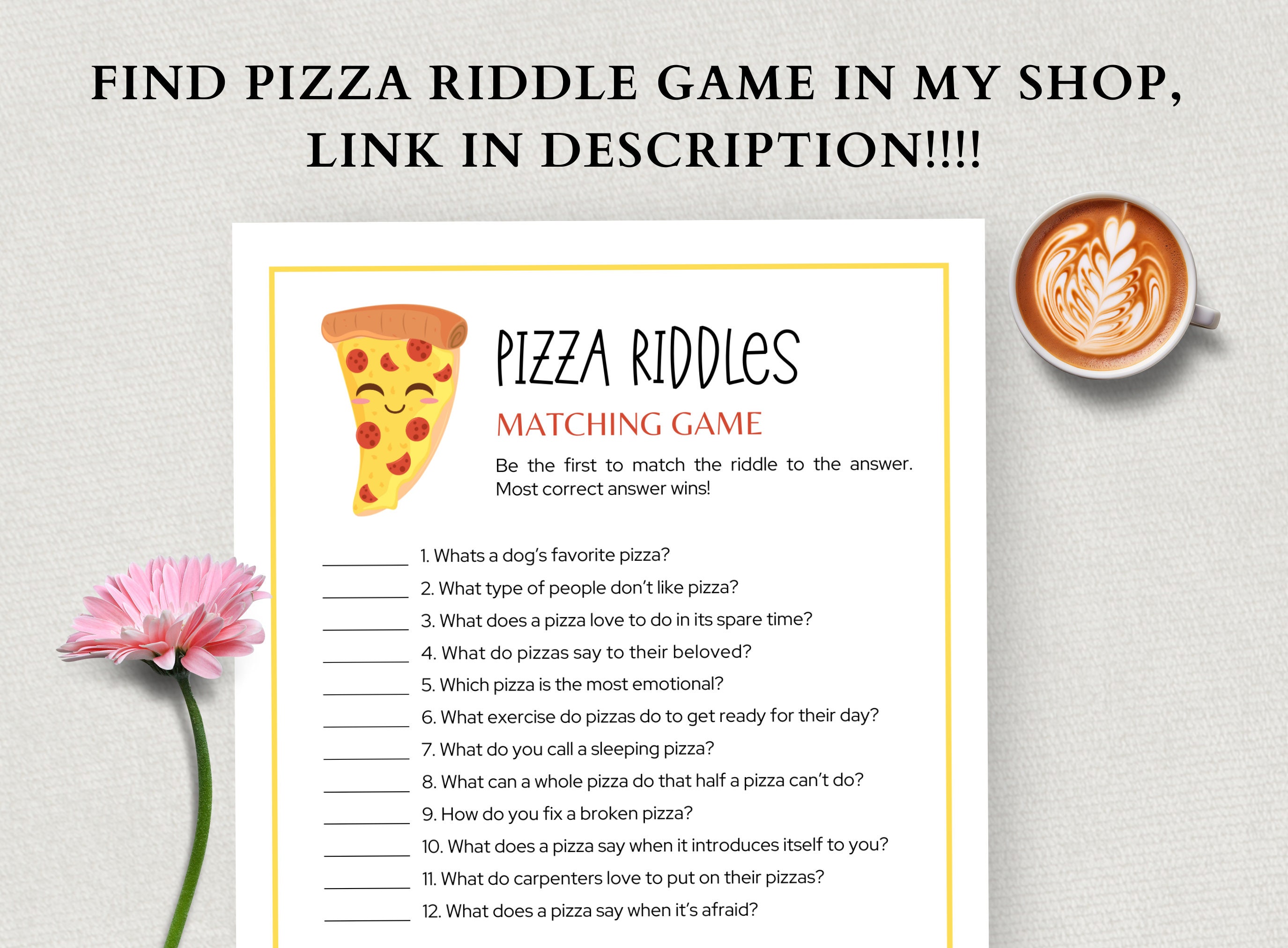 Whats Your Pizza Name Birthday Party Game Name Sign & Tags - Etsy