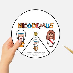 Nicodemus, Printable Bible Coloring Wheel, Sunday School Craft, Bible ...