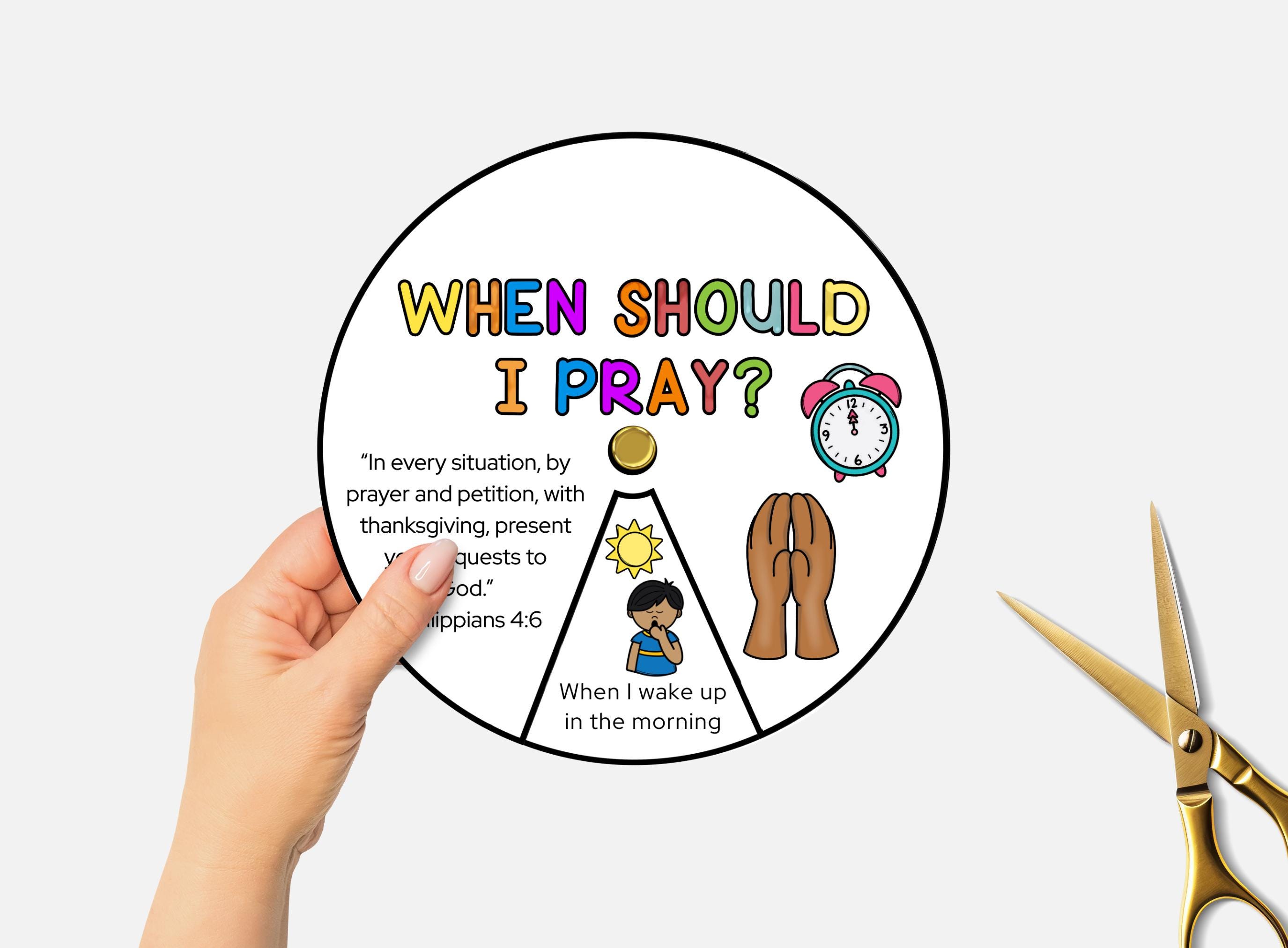 When Should I Pray, Printable Prayer Bible Lesson Coloring Wheel, Teach ...