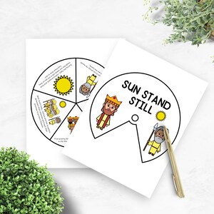 Sun Stand Still, Printable Bible Coloring Wheel, Joshua Biblical ...