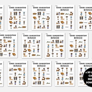 Parable of the Good Samaritan, 30 Bible Story Bingo Cards, Printable ...