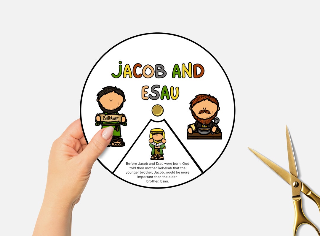 Jacob and Esau, Printable Bible Coloring Wheel, Sunday School Craft ...