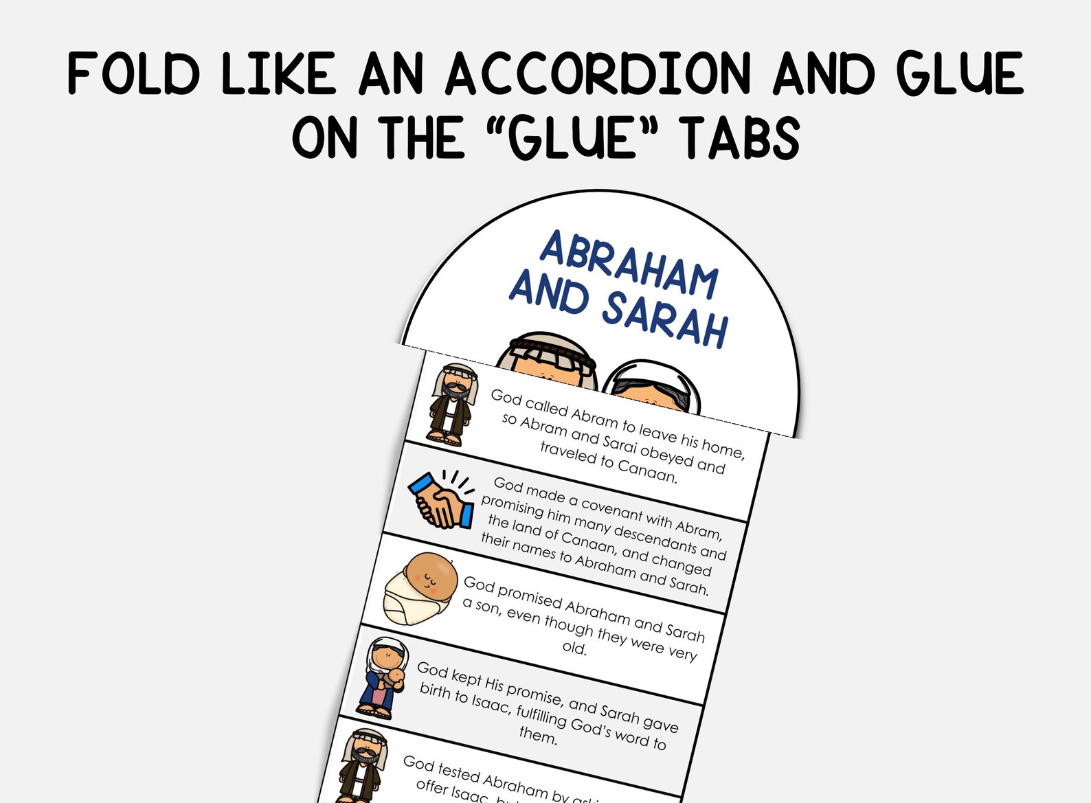 Abraham and Sarah Bible Story, Folding Surprise Bible Craft Printable ...