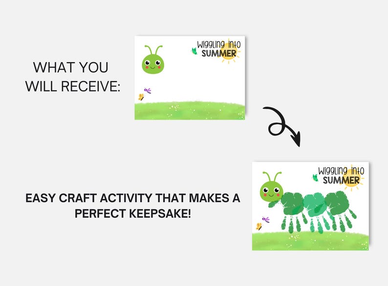Summer Handprint Art, Easy Caterpillar Handprint Craft, Toddler Baby ...