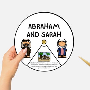 Abraham and Sarah, Printable Bible Coloring Wheel, Sunday School Craft ...
