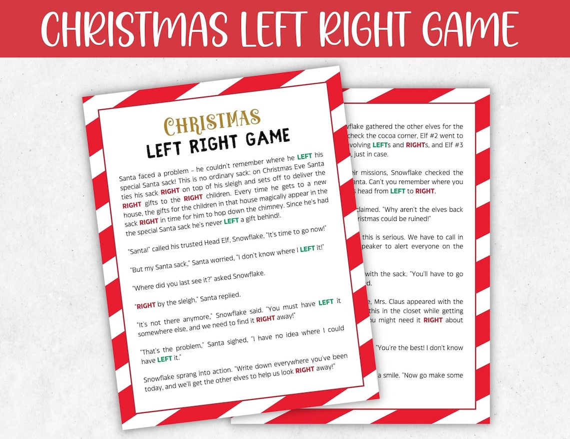 Christmas Left Right Game, Gift Exchange Game, Christmas Party Game ...