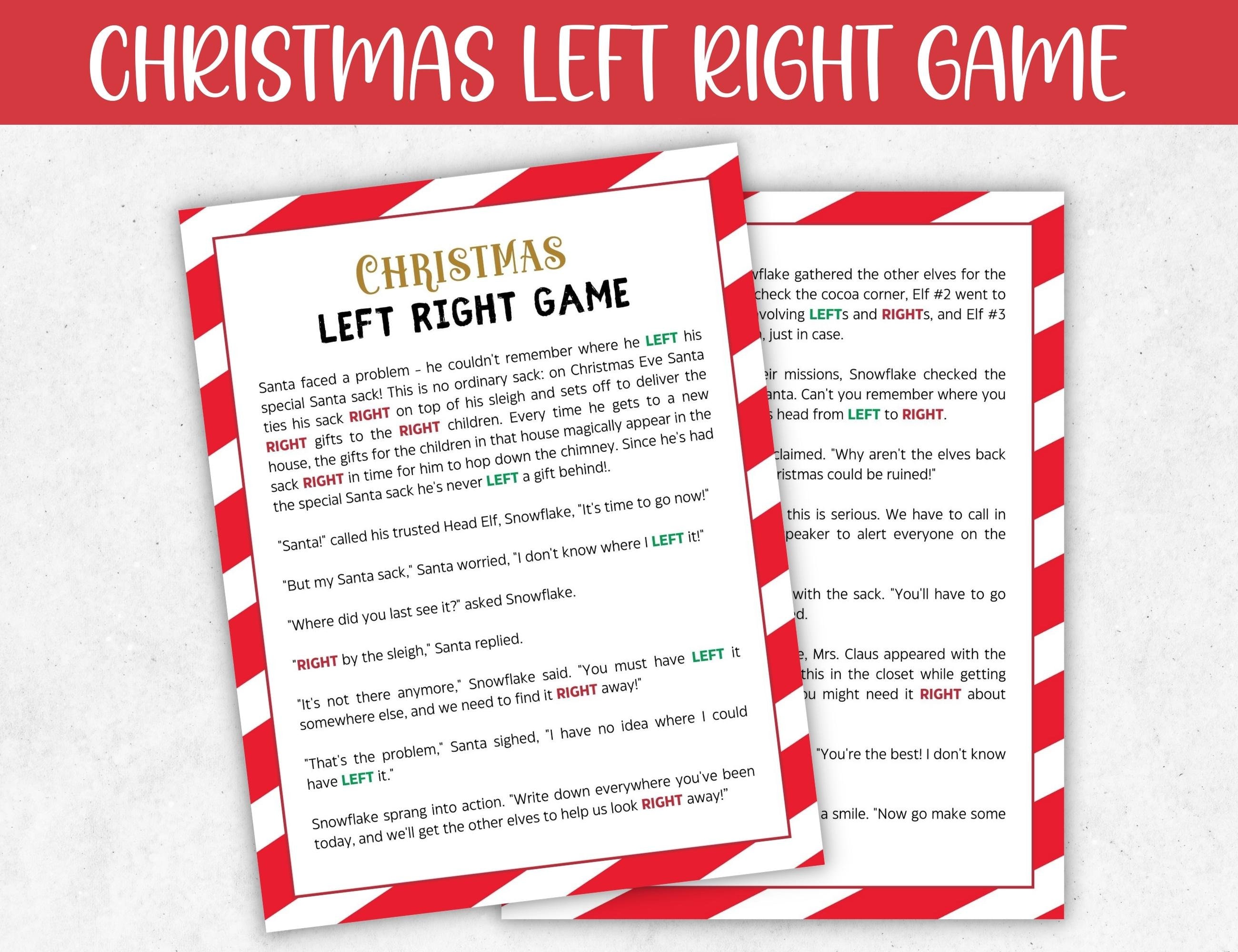 Christmas Left Right Game, Gift Exchange Game, Christmas Party Game ...