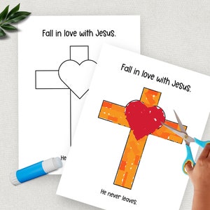 Fall in Love With Jesus, Printable Fall Christian Craft, Cut and Glue ...