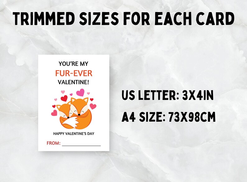 Fox Valentine, Printable Classroom Valentines, Student Gift Tags, Kids ...