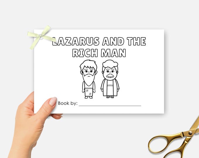 Lazarus and the Rich Man Bible Coloring Cube | Luke 16 Parable Craft ...