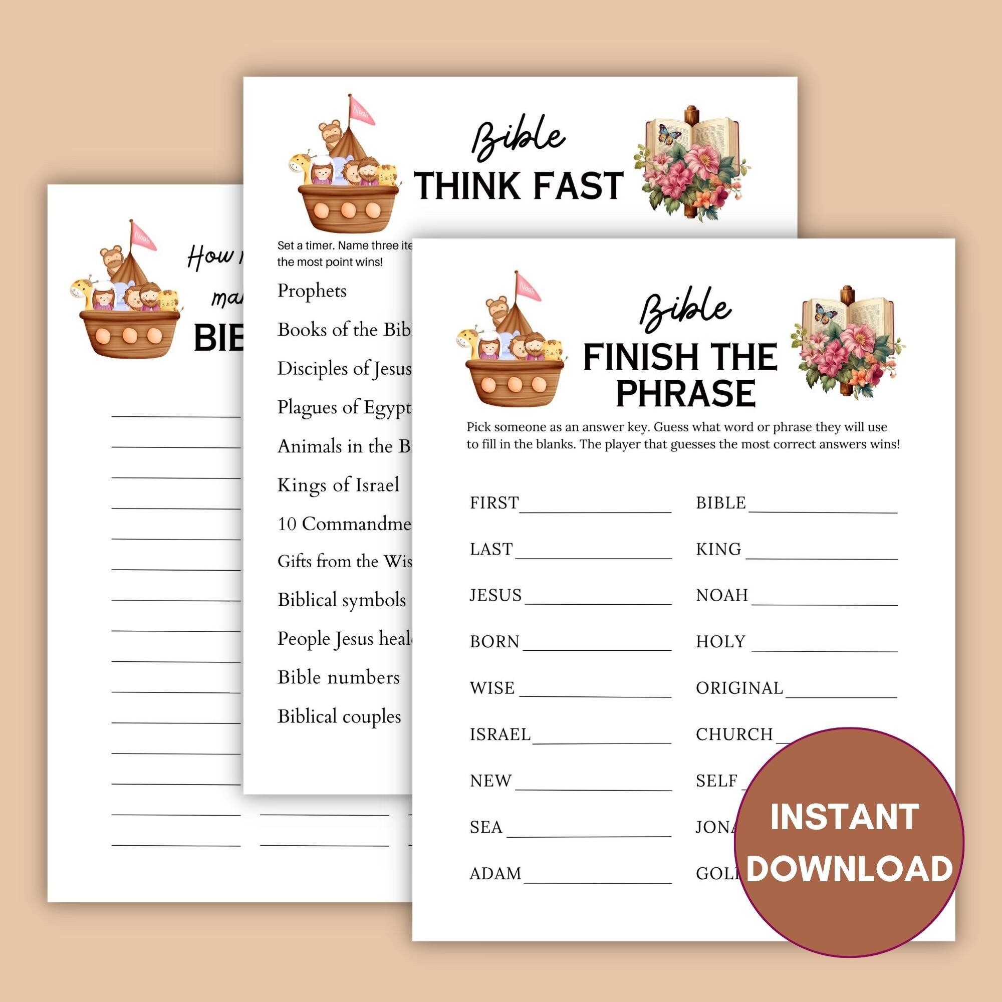 Bible Games Bundle, 15 Games, Bible Study Games, Bible Games for Kids ...