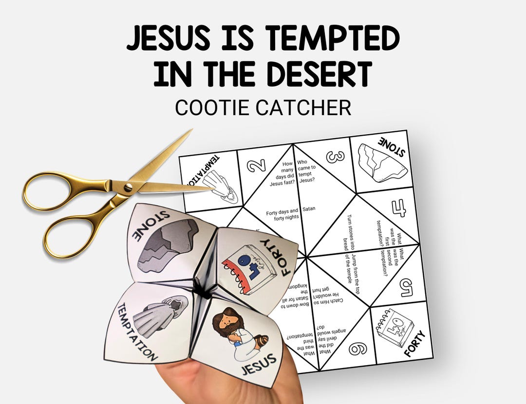 Jesus is Tempted in the Desert, Printable Bible Story Cootie Catcher ...