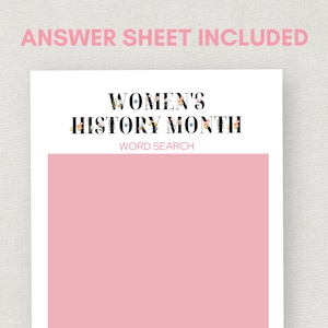 Women's History Word Search Game, Printable International Women's Day ...