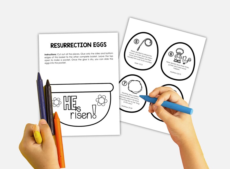 Christian Easter Bible Craft, Printable Resurrection Eggs, Sunday ...