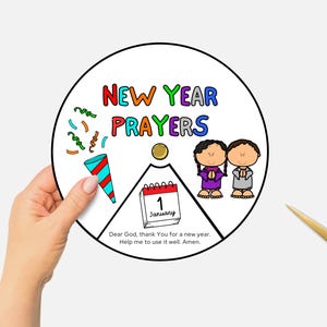 New Year Prayers, Printable Bible Coloring Wheel, Sunday School Craft ...
