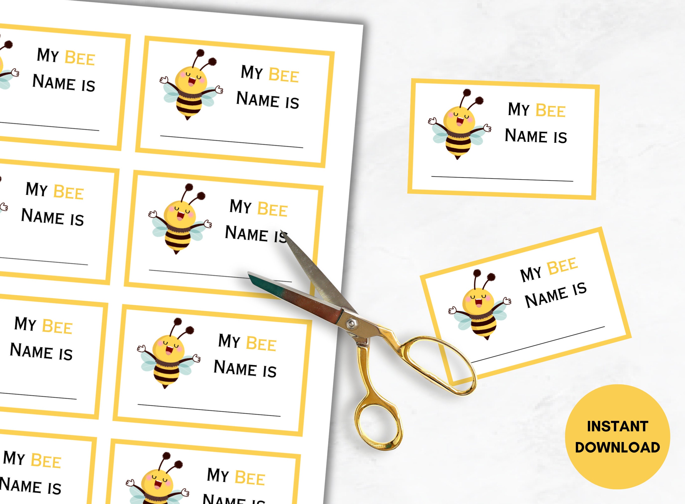 What's Your Bee Name, Bee Theme Party Game, Bee Birthday, Printable ...