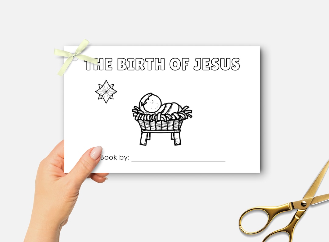 The Birth of Jesus, Printable Nativity Mini Bible Book, Sunday School ...