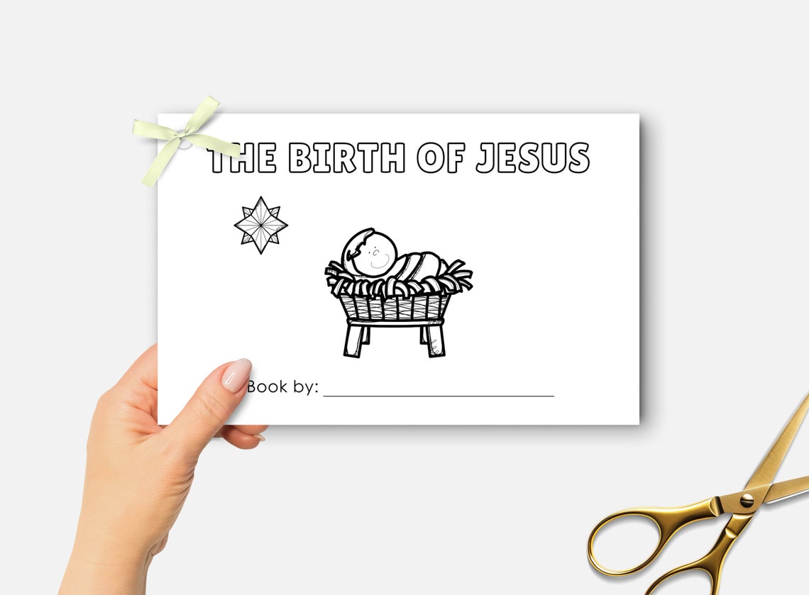 The Birth of Jesus, Printable Nativity Mini Bible Book, Sunday School ...
