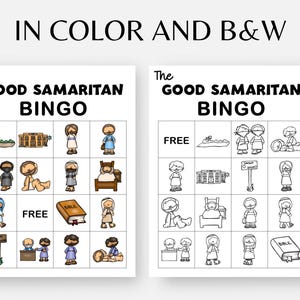 Parable of the Good Samaritan, 30 Bible Story Bingo Cards, Printable ...
