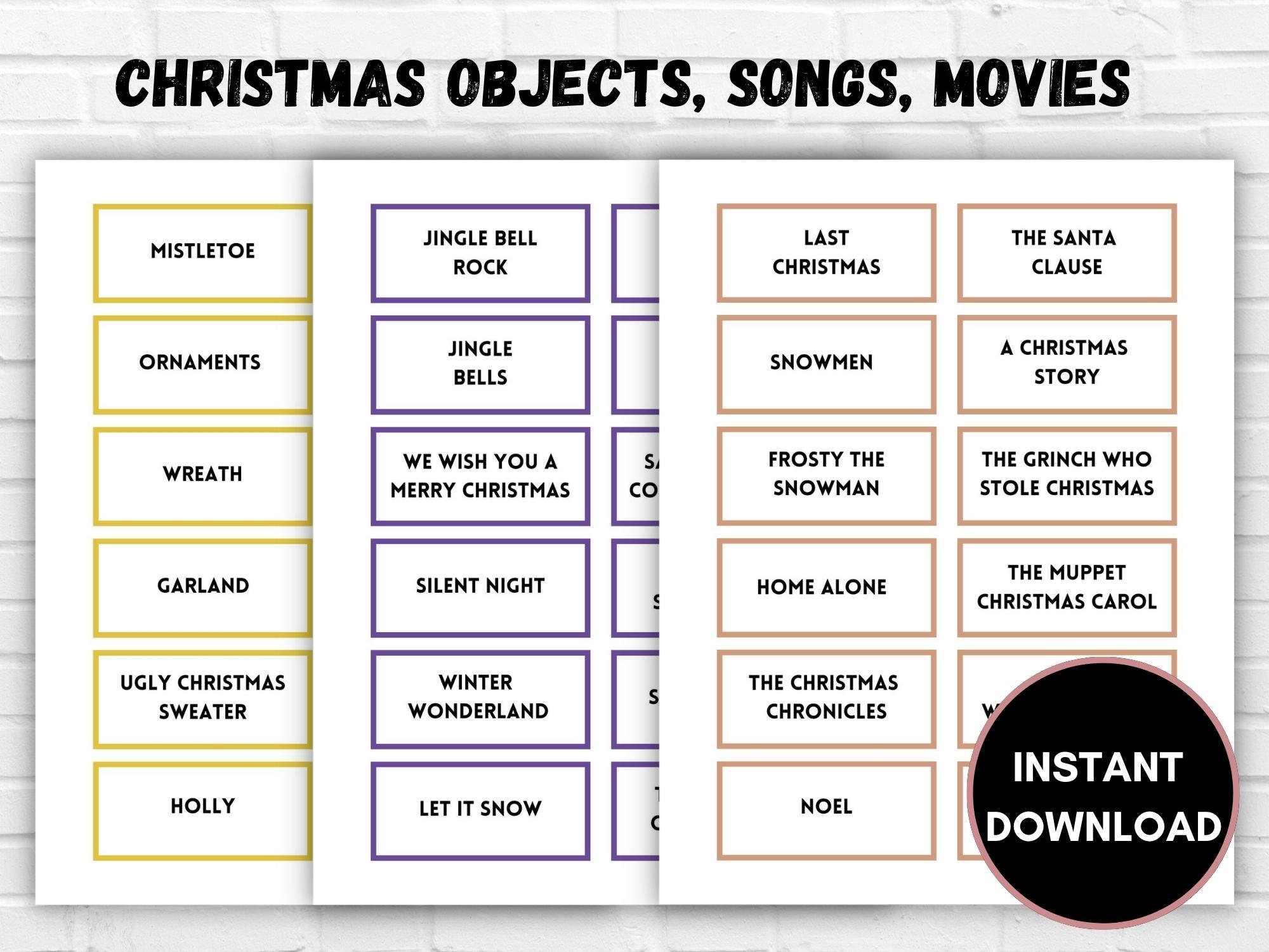 Christmas Charades, Holiday Charades, Xmas Games for Kids and Adults ...