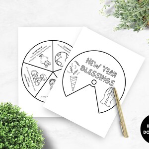 New Year Blessings, Printable Bible Coloring Wheel, Sunday School Craft ...
