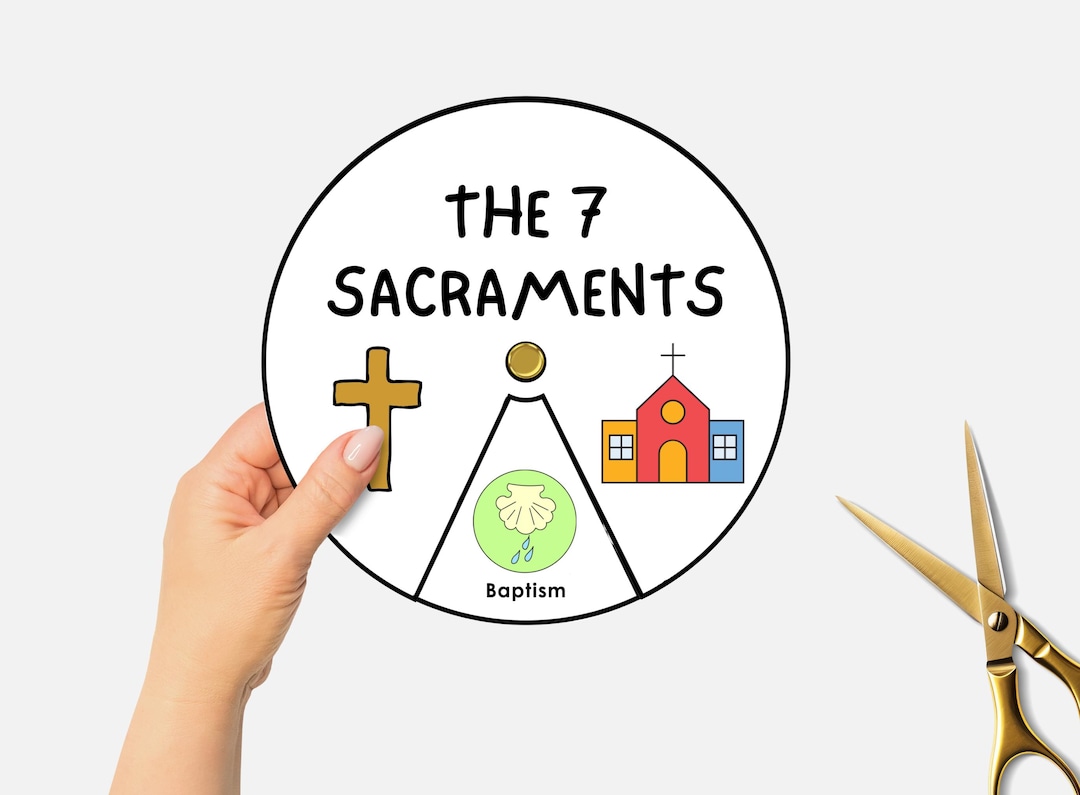 Seven Sacraments, Printable Bible Coloring Wheel, Sunday School Craft ...