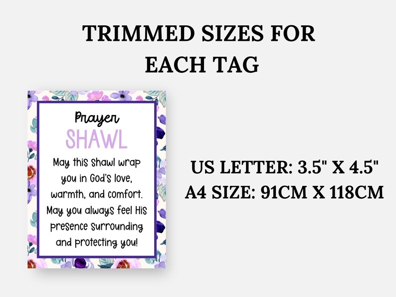 Prayer Shawl Tags, Printable Blessing Card, Religious Sunday School ...