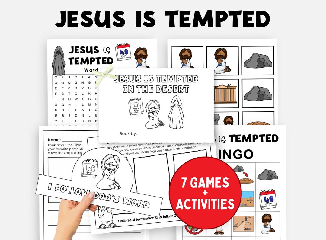 Jesus is Tempted in the Desert, Lent Bible Lesson, VBS Activity Pack ...