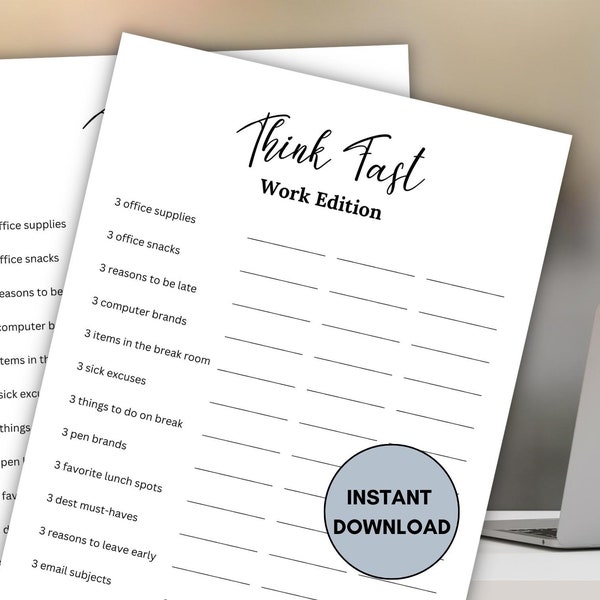 Think Fast Game - Etsy