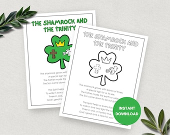 St. Patrick's Day Shamrock Trinity Coloring Page, Christian St Patricks ...