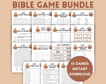Printable Bible Games Bundle, Bible Trivia, Bible Games for Adults ...