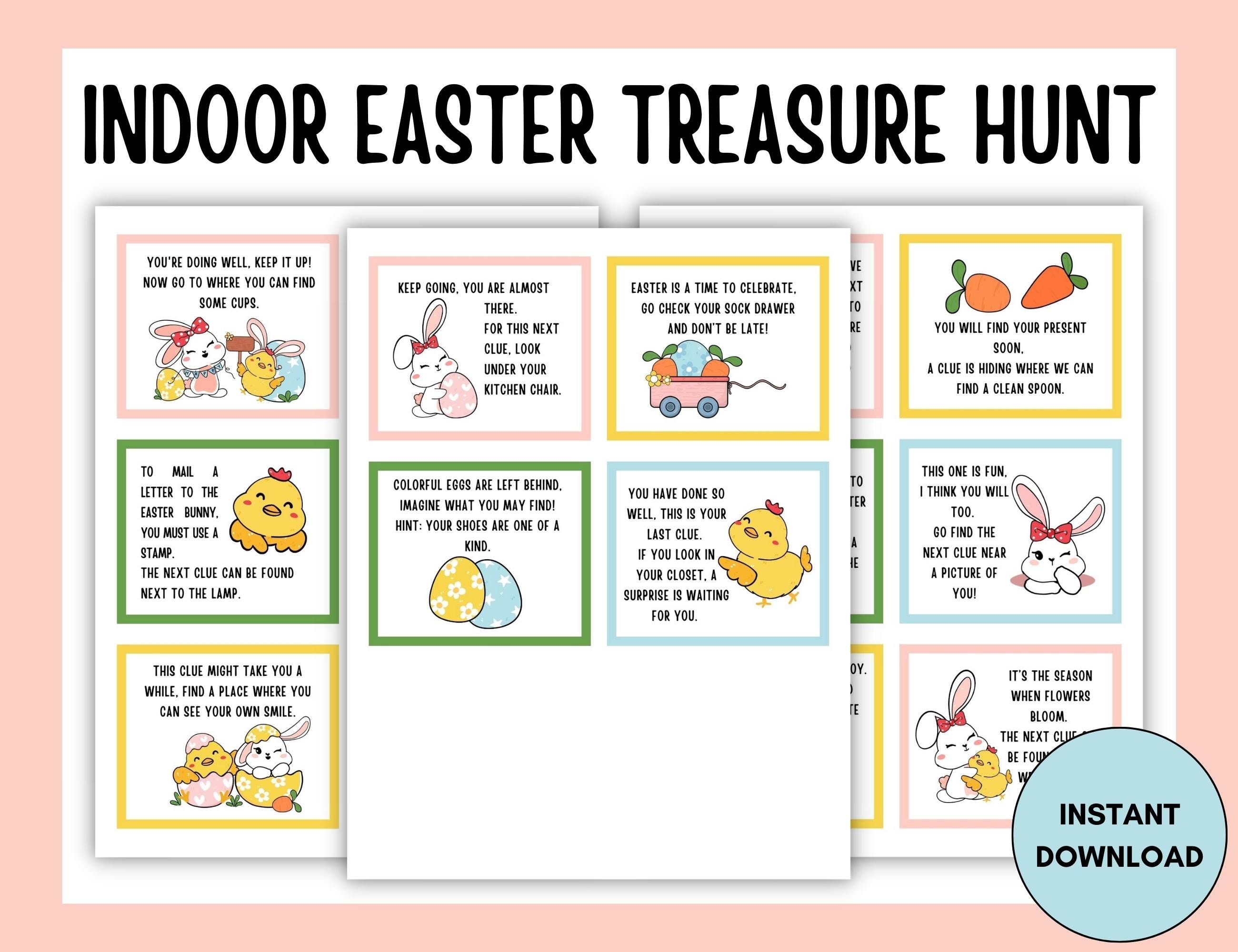 Easter Scavenger Hunt, Easter Treasure Hunt, Indoor Easter Treasure ...