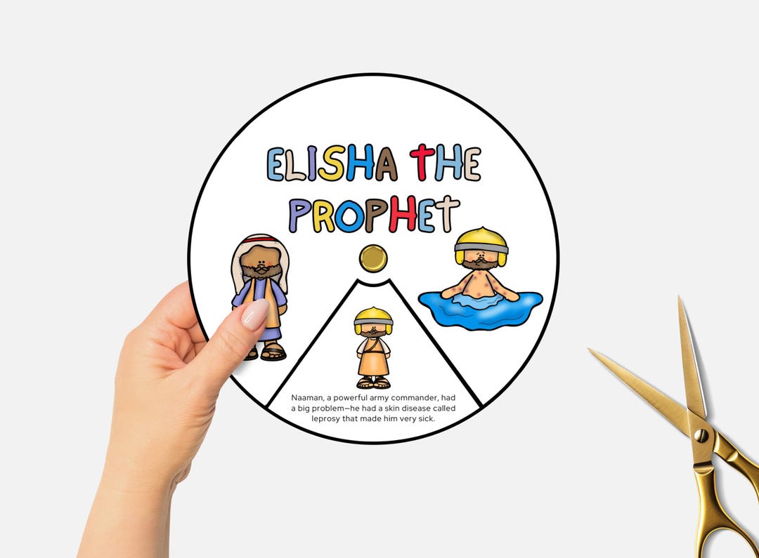 Elisha the Prophet, Printable Bible Coloring Wheel, Sunday School Craft ...