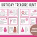 Pink Birthday Scavenger Hunt for Kids, Birthday Treasure Hunt, Indoor ...