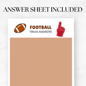 Football Trivia, Fun Printable American Football Game, Sports Theme ...