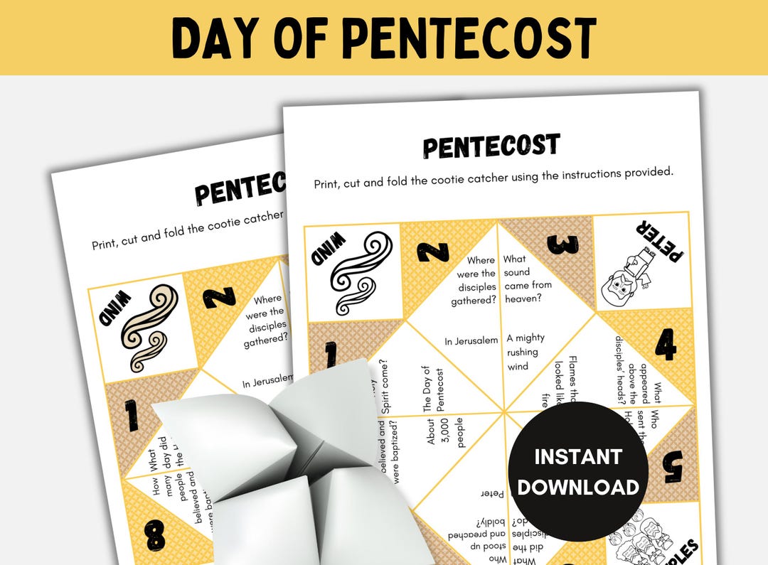 Pentecost Craft, Printable Holy Spirit Cootie Catcher, Day of Pentecost ...