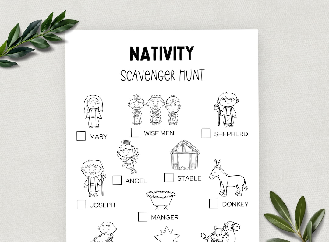 Printable Nativity Scavenger Hunt, Youth Group Game, Christian ...