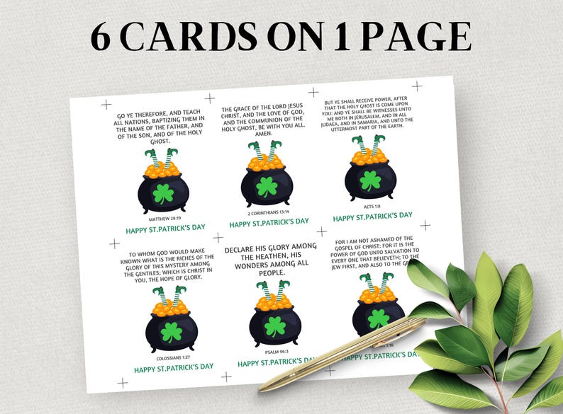 St Patricks Day Bible Scriptures, Holy Trinity Christian Tract Handout ...